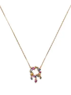 SUZANNE KALAN 18kt Rose Princess Rainbow Mini Sapphire Cascade Necklace