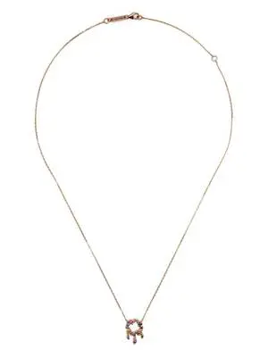 SUZANNE KALAN 18kt Rose Princess Rainbow Mini Sapphire Cascade Necklace