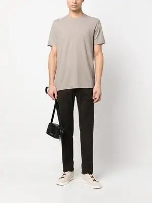 ZANONE Short-sleeved Cotton T-shirt - Neutrals