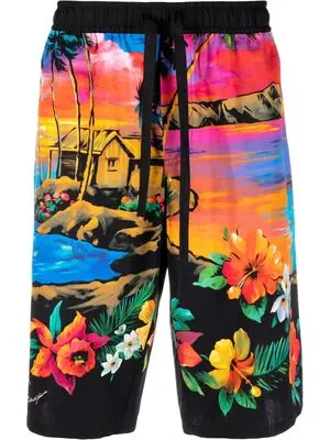 Dolce & Gabbana Tropical-print Bermuda Shorts - Pink