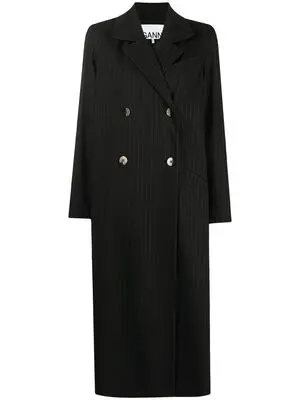 GANNI Double-breasted Striped Coat