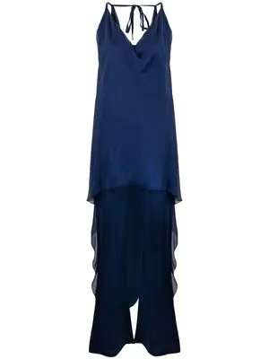 Alberta Ferretti Cowl Neck High-low Dress