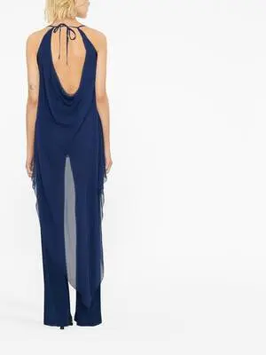 Alberta Ferretti Cowl Neck High-low Dress
