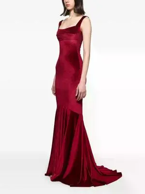ATU BODY COUTURE Velvet Mermaid Maxi Gown - Red