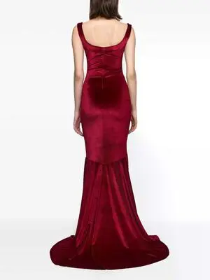 ATU BODY COUTURE Velvet Mermaid Maxi Gown - Red