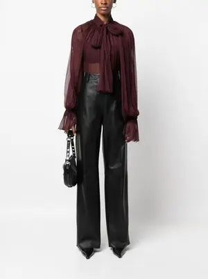 ATU BODY COUTURE Semi-sheer Blouse - Red