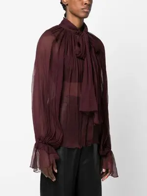 ATU BODY COUTURE Semi-sheer Blouse - Red