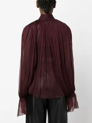 ATU BODY COUTURE Semi-sheer Blouse - Red