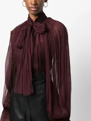 ATU BODY COUTURE Semi-sheer Blouse - Red