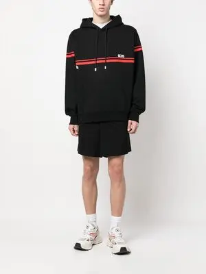 Gcds Stripe-detail Cotton Hoodie