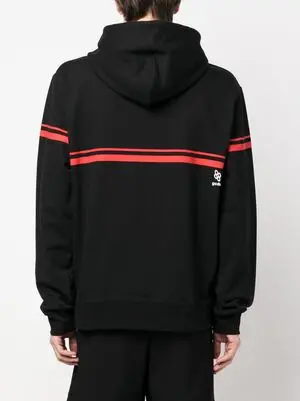 Gcds Stripe-detail Cotton Hoodie