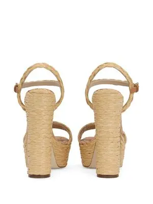 Dolce & Gabbana 145mm Raffia Platform Sandals