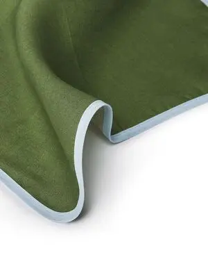 La DoubleJ Contrast Trimming Napkin Two-piece Set - Green