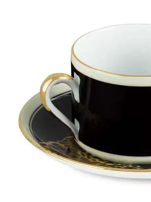 Dolce & Gabbana Leopard-print Porcelain Tea Set - Black