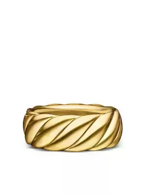 David Yurman 18kt Gold Sculpted Cable Contour Band Ring - Yellow