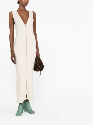 JIL SANDER Ribbed Knit Midi Dress