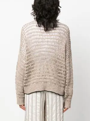 Brunello Cucinelli Open-knit V-neck Jumper