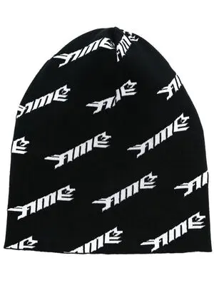 AMBUSH Fine Ribbed Logo-print Beanie - Black