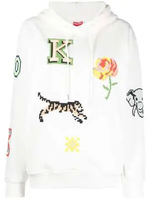 Kenzo Graphic Print Hoodie - White