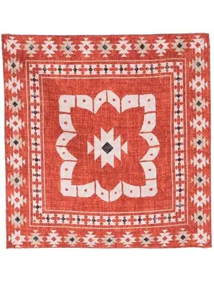 Brunello Cucinelli Graphic-print Pocket Square - Orange