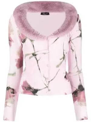 Blumarine Rose-print Cardigan