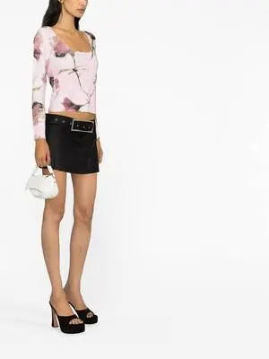 Blumarine Rose-print Cardigan