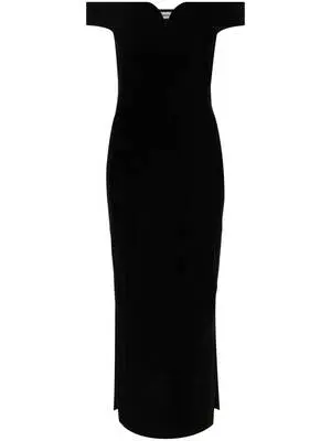 Nanushka Off-shoulder Sweetheart Neck Midi Dress - Black