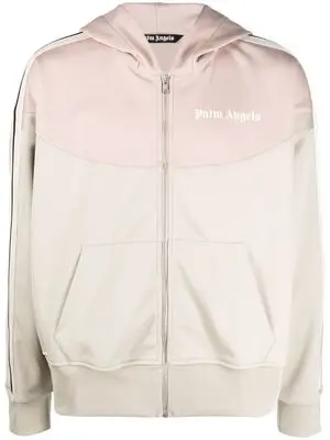 Palm Angels Panelled Hooded Track Jacket - Neutrals