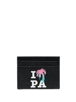 Palm Angels Graphic-print Cardholder - Black