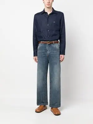 Etro Logo-patch Straight-leg Jeans