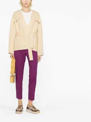 Maje Belted Wool Blend Wrap Jacket