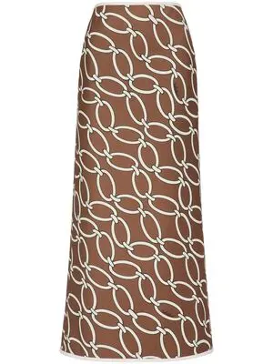 Valentino Garavani Chain-link Print Virgin Wool Skirt