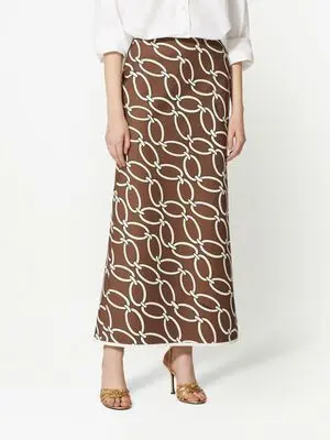 Valentino Garavani Chain-link Print Virgin Wool Skirt