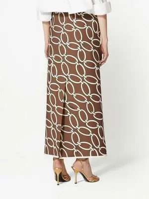 Valentino Garavani Chain-link Print Virgin Wool Skirt