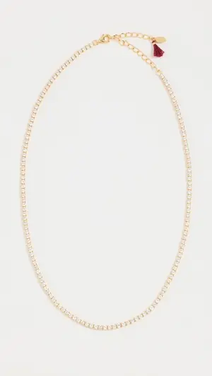 Shashi Tennis Cubic Zirconia Necklace - Gold