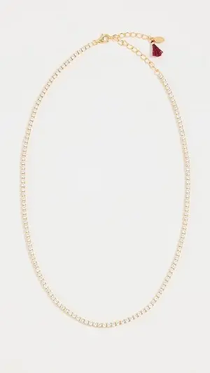 Shashi Tennis Cubic Zirconia Necklace - Gold