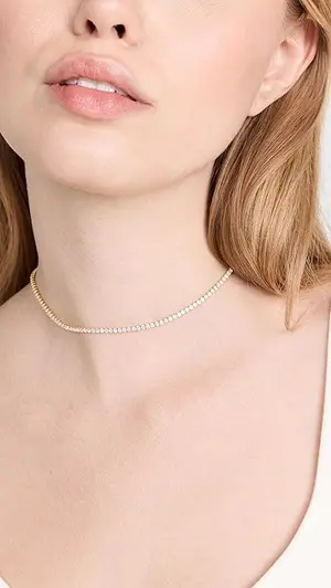 Shashi Tennis Cubic Zirconia Necklace - Gold