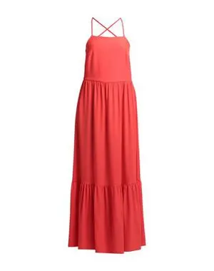 KONTATTO Maxi Trapeze Dress - Coral