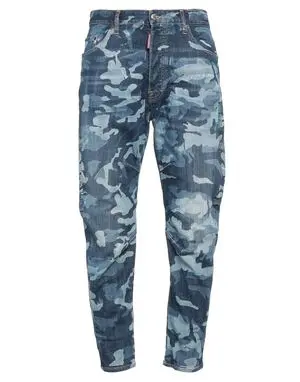 Dsquared2 Straight-leg Jeans With Camouflage Print And Leather Trim