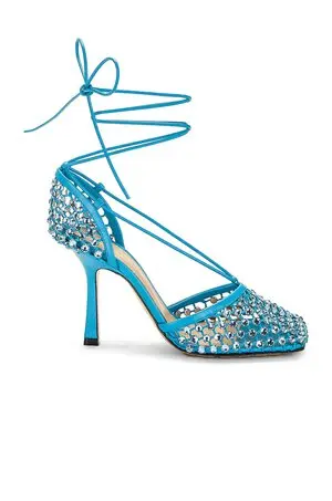 Bottega Veneta Stretch Lace Up Sandal - Pool