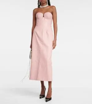 Magda Butrym Leather Bustier Midi Dress