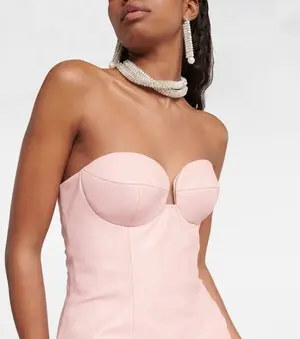 Magda Butrym Leather Bustier Midi Dress