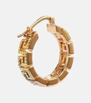 Versace Greca Crystal-embellished Hoop Earrings