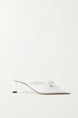 By Far Evelyn Buckled Leather Mules
