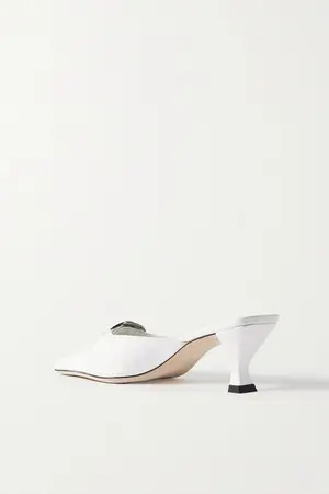 By Far Evelyn Buckled Leather Mules