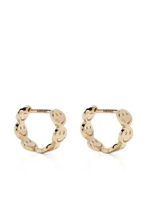SYDNEY EVAN 14kt Yellow Smile Huggie Earrings - Gold