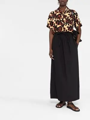 Matteau Relaxed Drawstring-waist Organic Cotton Midi Skirt