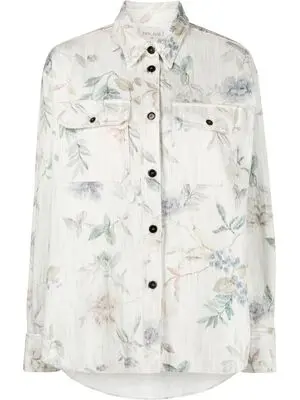 FORTE_FORTE Floral-print Cotton Shirt