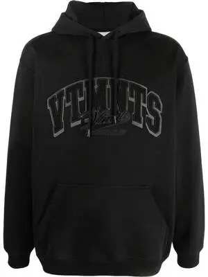 VTMNTS Embroidered Logo Hoodie - Black