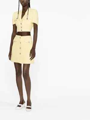 Alessandra Rich Tweed Button-up Skirt